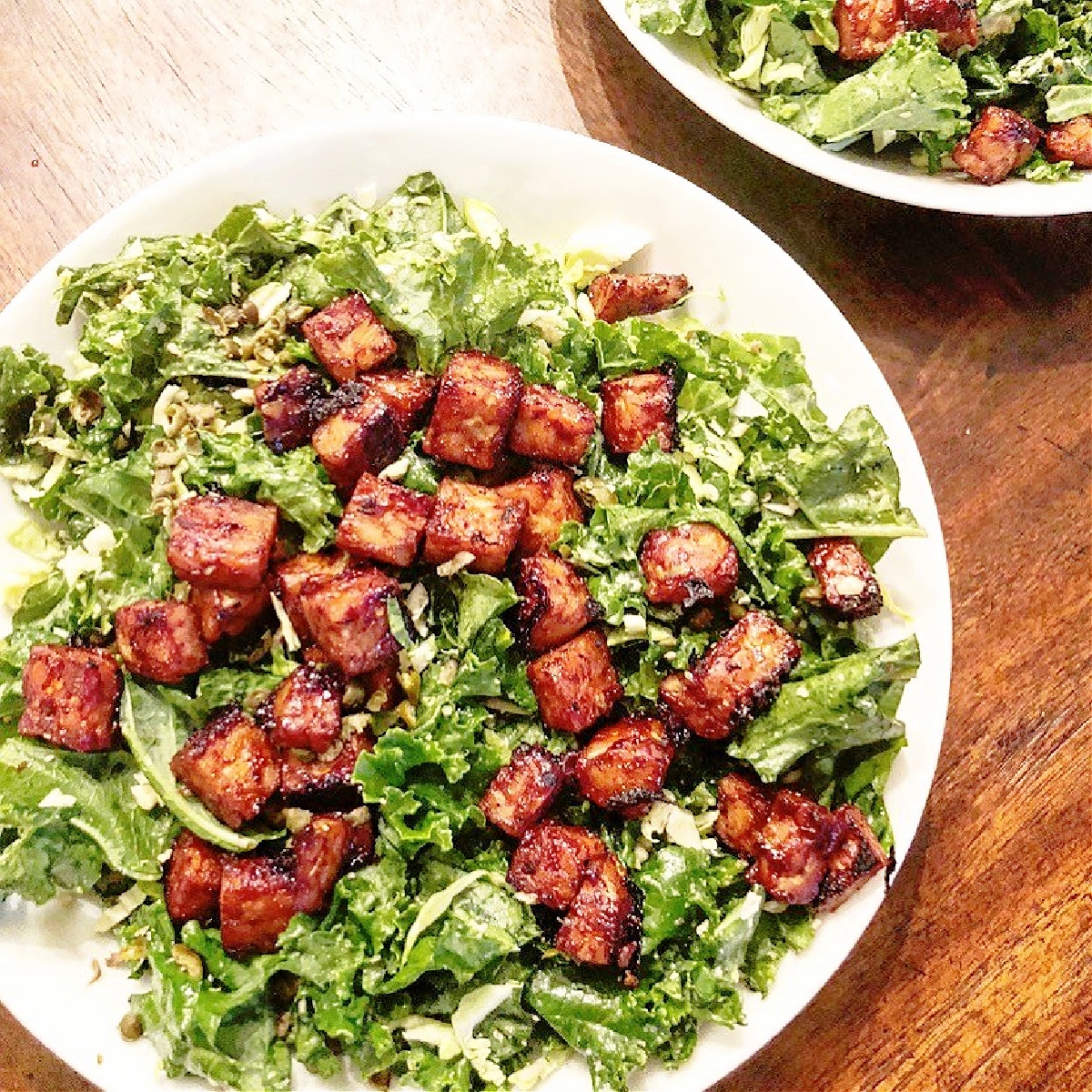 Bbq Tempeh Caesar Salad Vegan Recipe This Wife Cooks