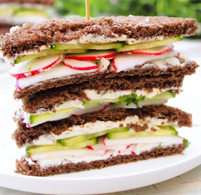 Cucumber and Radish Tea Sandwiches ~ This Wife Cooks™