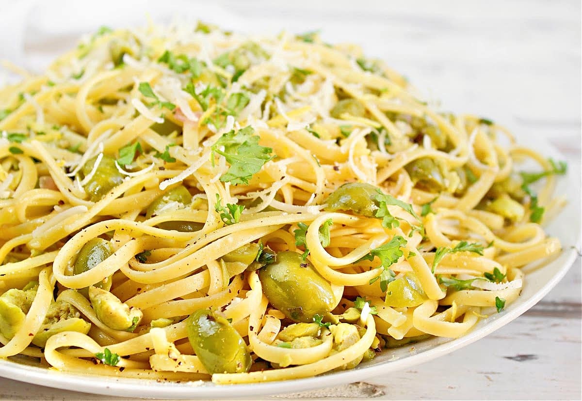 Green Olive Pasta ~ Vegan Recipe ~ This Wife Cooks™