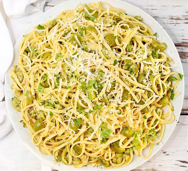 Green Olive Pasta ~ Vegan Recipe ~ This Wife Cooks™