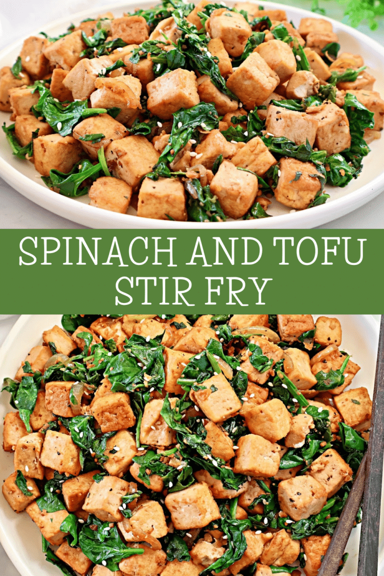Spinach and Tofu Stir Fry - Easy Vegan Recipe - This Wife Cooks™
