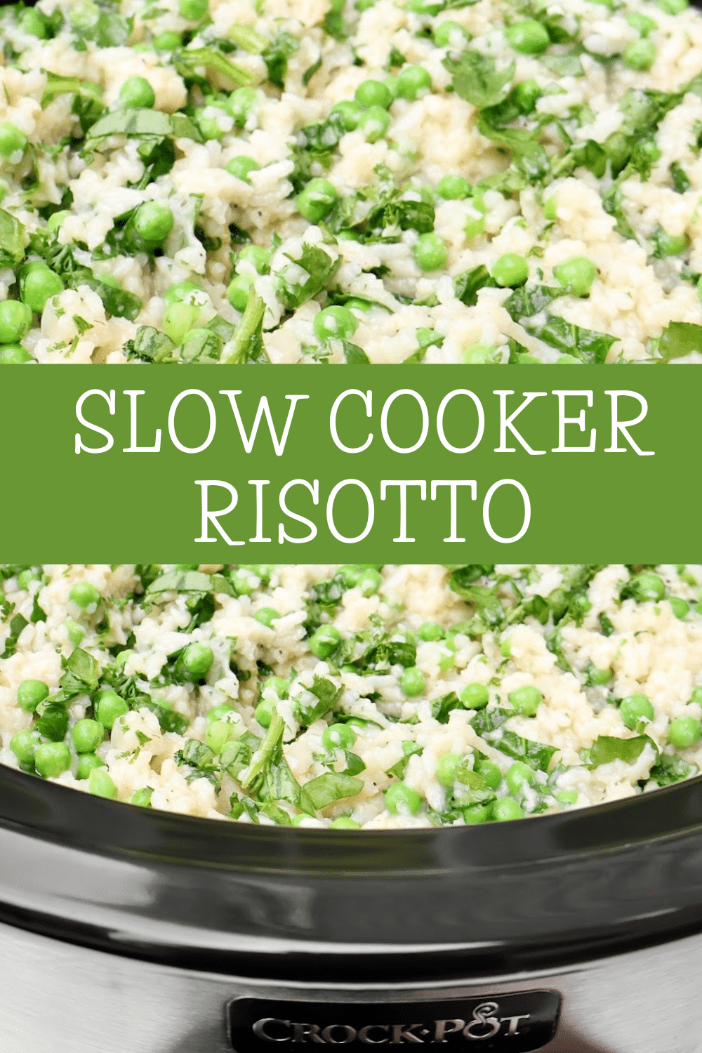 Slow Cooker Risotto with Spinach and Peas | Easy Recipe | This Wife Cooks™